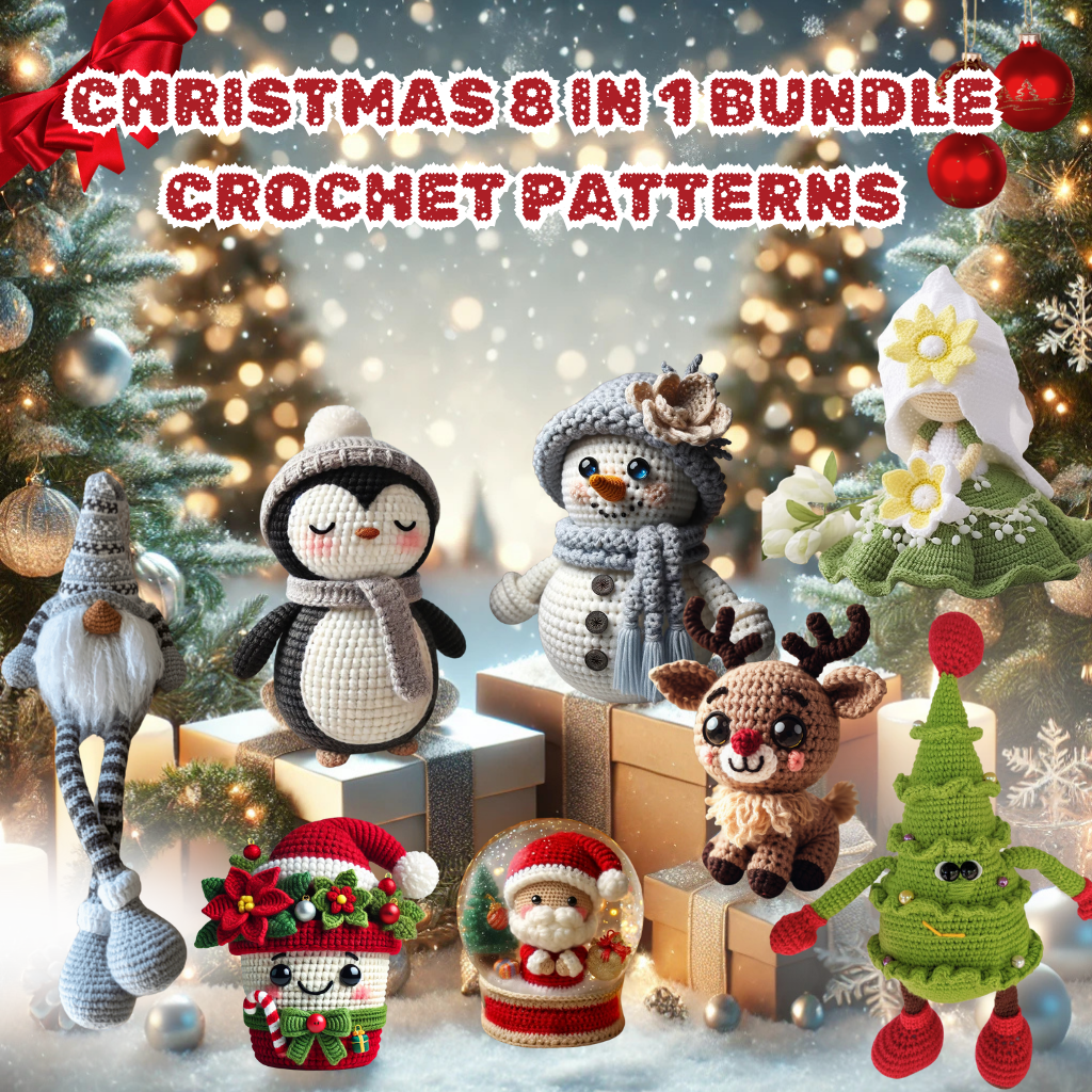 8 in 1 Christmas Crochet Patterns Bundle + FREE GIFT 🎁 – Crochify