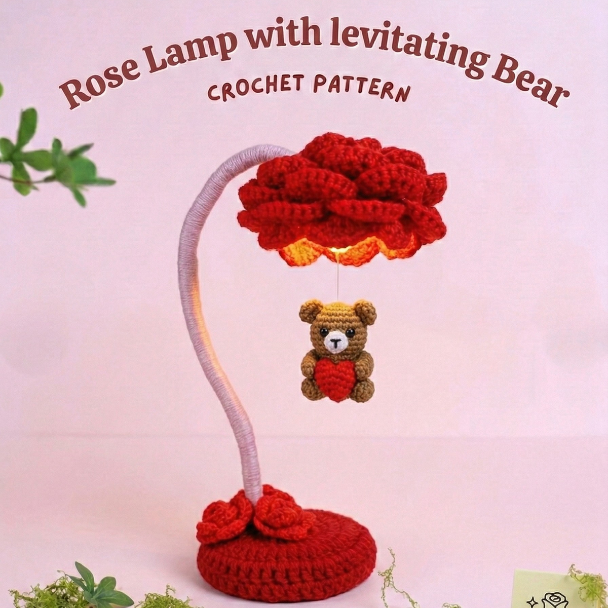 Rose Lamp with levitating Bear Crochet Pattern – Crochify